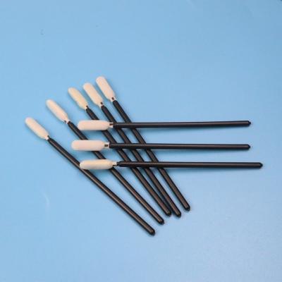 China TX746 Low Particle Out Black Handle Sponge Foam Tip Cleanroom Swab For Printer Cleaning for sale