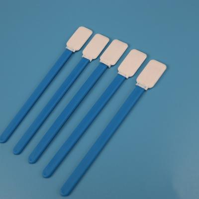 China 714 Lint Free Green Handle Flat Rectangle Microfiber Swab Supplier For Lens Cleaning for sale