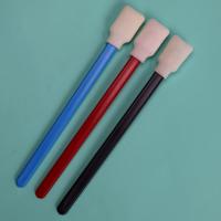 China 707 Lint Free Rectangle Sponge Stick Printer Foam Cleaning Swabs With Red Handle for sale