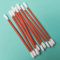 China Dust Free Red PP Stick Double Ended Microfiber Cleanroom Swab For Factory Cleaning for sale