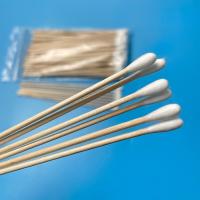 China Wooden Cotton Swab 150mm Long Specimen Collection Swabs for sale