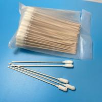 China White Round Foam Covered Head Specimen Collection Swabs Cotton Buds Wood Handle for sale