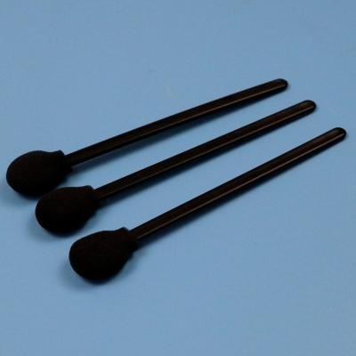 China 708 Lint Free Round Sponge Stick Black Cleanroom Foam Swab For Car Cleaning for sale
