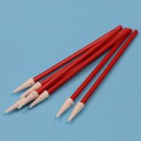 China TX750 Lint Free Mini Pointed Sponge Stick Small Car Cleaning Compressed Cleanroom Foam Swab with Red Handle for sale