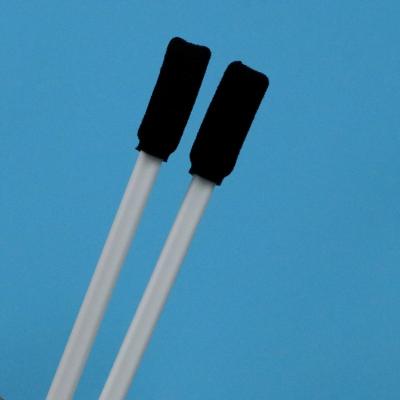 China TX712 Lint Free Black Square Sponge Stick White Handle Rectangular Cleanroom Foam Swab for Printer Cleaning for sale
