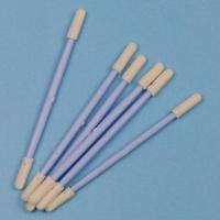 China TX742 Lint Free Blue Handle Double Ended Mini Sponge Stick Compressed Small Cleanroom Foam Swab For Detailing Cleaning for sale