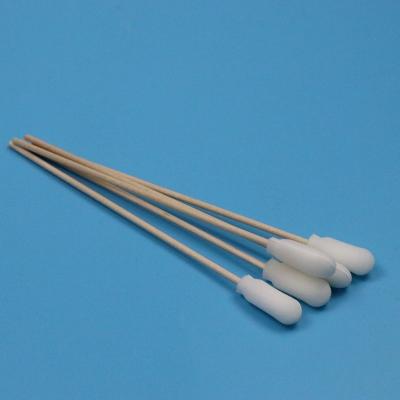 China 15cm Disposable Wooden Stick Sponge Stick Medical Foam Swab Applicator With Cotton Bud Inside for sale
