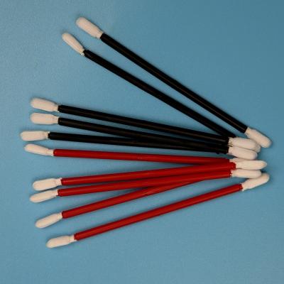 China Lint Free Black Handle Double Ended Cleanroom Swab Car Cleaning Polyester Swab Stick for sale