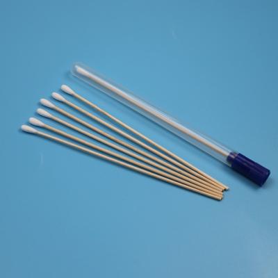 China Disposable Wooden Stick Cotton Tip Oral Swab Sterile Specimen Collection Swab With Tube VTM Kit for sale