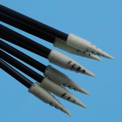 China 751 Lint Free Spiral Pointed Small Cleanroom Swab Car Cleaning Foam Swab with Black Handle for sale