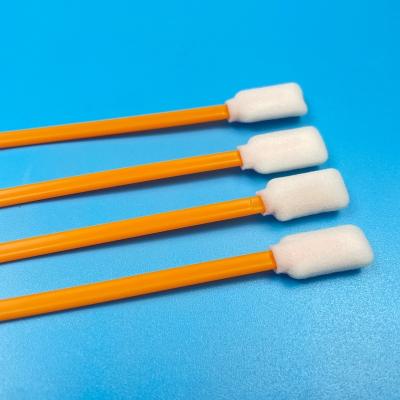 China Durable Handle Foam Swabs 50pcs 125mm Lint Free Orange / Black Handle Sponge Head For Sensitive Surface Cleaning for sale