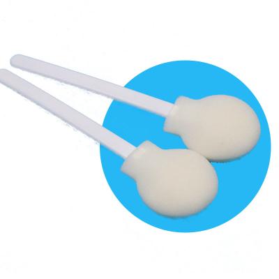 China 108mm Disposable White PP Stick 30mm Big Round Head Sponge Stick Medical Circular Foam Swab Applicator for sale