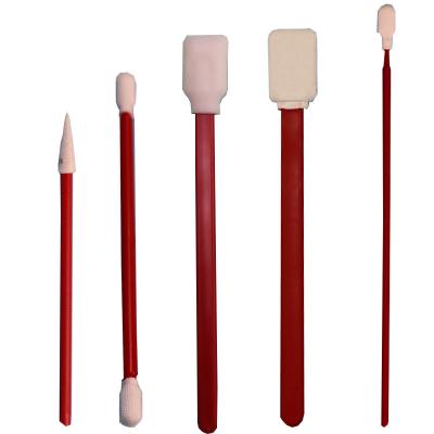 China Lint Free Red PP Stick Foam Detailing Swab Microfiber Car Cleaning Swab Kit For Precision Cleaning for sale