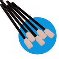 China Lint Free Black Handle Flat Square Cleanroom Swab Car Cleaning Polyester Swab For Printer Maintenance for sale
