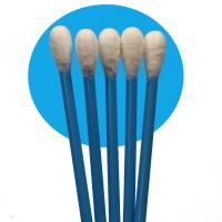 China 10cm Blue PP Stick Big Round Head Cotton Bud Medical Cotton Swab Applicator For Specimen Collection for sale