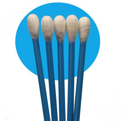 China 10cm Blue PP Stick Big Round Head Cotton Bud Medical Cotton Swab Applicator For Specimen Collection for sale