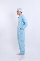 China Anti-Static Notched Collar Separates Top Pants Cleanroom Approved For Controlled Environments In White / Blue / Pink / Black for sale