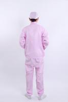 China Anti-Static Notched Collar Separates Top Pants Cleanroom Approved For Controlled Environments In White / Blue / Pink / Black for sale