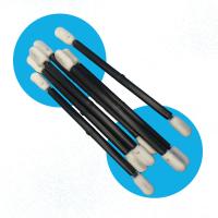 China Cleanroom Grade Precision Cleaning Foam Swab with Black Handle and SGS Certified for sale