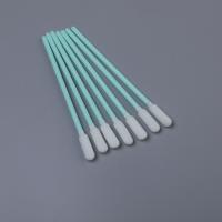 China 6mm Round Foam Tip Cleaning Swab With Sturdy Green Handle Lint Free Precision Cleaning Applicator Length 100mm for sale