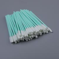 China 6mm Round Foam Tip Cleaning Swab With Sturdy Green Handle Lint Free Precision Cleaning Applicator Length 100mm for sale