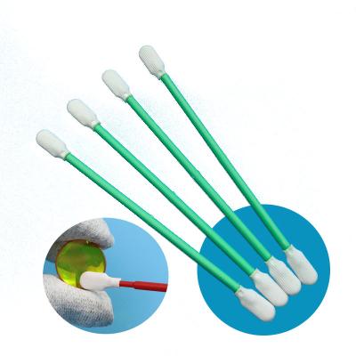 China Lint Free Paddle Head ESD Cleanroom Swab Optical Cleaning Polyester Swab with Double Heads for sale