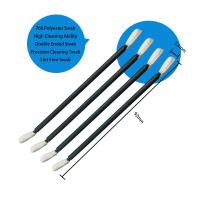 China 768 Lint Free Double Ended Twisted Head Polyester Swab Black Handle Cleanroom Detailing Swab for Precision Cleaning for sale
