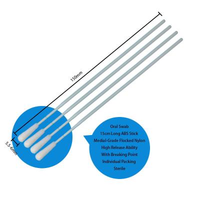 China Disposable ABS Stick Flocked Nylon Sampling Swab Oral Swab Sterile Specimen Collection Swab  with Individual Packing for sale
