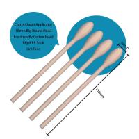 China 100mm Rigid PP Stick Big Round Head Cotton Bud Medical Qtips Cotton Swab Applicator for Laboratory for sale