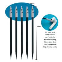 China 751 Lint Free Black Handle Spiral Pointed Car Cleaning Detailing Swab Foam Tip Cleanroom Swab for Headset Cleaning for sale
