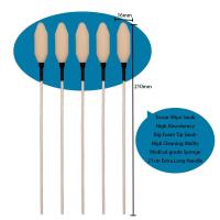 China 21cm Disposable Long PP Stick Medical Cleaning Sponge Swab Foam Tip Trocar Wipe Swab for Hospital for sale