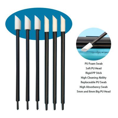 China T-21 Rigid PP Stick Replaceable 8mm PU Head Printer Cleaning Swab PU Foam Swab Ruby Stick Detailing Swab for sale