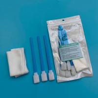 China High Cleaning Ability Blue PP Stick Rectangular Sponge Detailing Swab Foam Tip Swab Printer Cleaning Kit with Polyester Wipes for sale