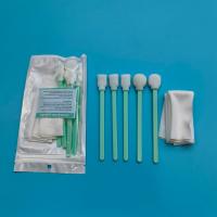 China Lint Free Green Handle Soft Sponge Swab Foam Tip Detailing Swab Kit Printer Cleaning Kit with Polyester Wipes for sale