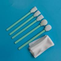 China Lint Free Green Handle Soft Sponge Swab Foam Tip Detailing Swab Kit Printer Cleaning Kit with Polyester Wipes for sale