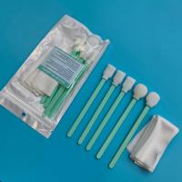 China Lint Free Green Handle Soft Sponge Swab Foam Tip Detailing Swab Kit Printer Cleaning Kit with Polyester Wipes for sale