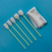 China Lint Free Green Handle Soft Sponge Swab Foam Tip Detailing Swab Kit Printer Cleaning Kit with Polyester Wipes for sale