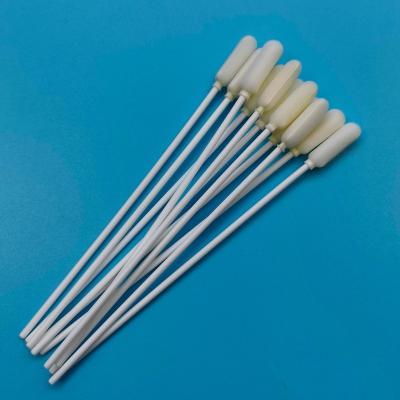 China 14cm Disposable Long PP Stick Big Foam Tip Oral Swab Sterile Specimen Collection Swab Flu Test Sampling Swab for sale