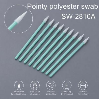 China Sharp Point Polyester Swab for Electronics Optical Lens PCB Keyboard Gap Cleaning High Absorbency 75mm for sale