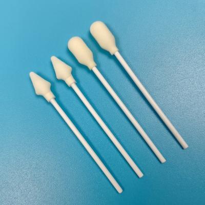 China Disposable White PP Stick High Absorbency Foam Cover Cotton Head Sponge Swab Medical FArrow Tip Foam Swab for Laboratory for sale