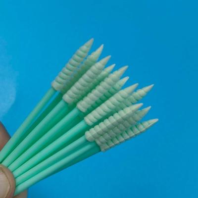 China 752 Green PP Stick Lint Free Swab Mini Spiral Pointed Sponge Detailing Swab Precision Cleaning Foam Swab for Cleanroom for sale