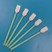 China 714 Green Handle Lint Free Swab Flat Square Cleanroom Swab Precision Cleaning Polyester Swab for Lens Cleaning for sale