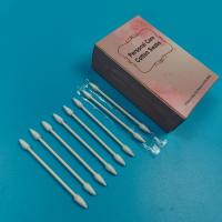 China 4.5mm Biodegradable Paper Stick Double Ended Pointed Qtips Makeup Removing Cotton Bud Swab for Personal Care for sale