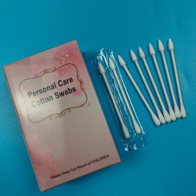 China Individual Wrapped Round and Pointed Cosmetic Qtips Personal Care Cotton Bud Swab for Makeup Removing for sale