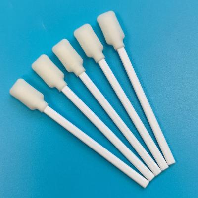 China Disposable White PP Stick Rectangular 1ml Sponge Stick for Clinical Skin Cleaning Wound Cleaning Foam Swab Applicator for sale