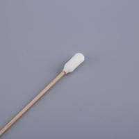 China White Sponge Head Wood Handle Cotton Swabs Stick For Hospital Checkup for sale