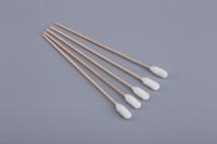 China White Sponge Head Wood Handle Cotton Swabs Stick For Hospital Checkup for sale