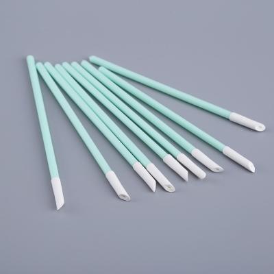China Powder Free Industrial Cotton Swabs with Beveled PU Head for Good Wear Resistance in Cleanroom Applications for sale