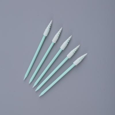 China TX751 Cleaning Foam Swabs Thin Spiral Pointed Head Cleanroom Cleaning Stick for sale