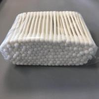 China Paper Handle White Cotton Bud Swab Round Head For Cosmetic Cleaning for sale